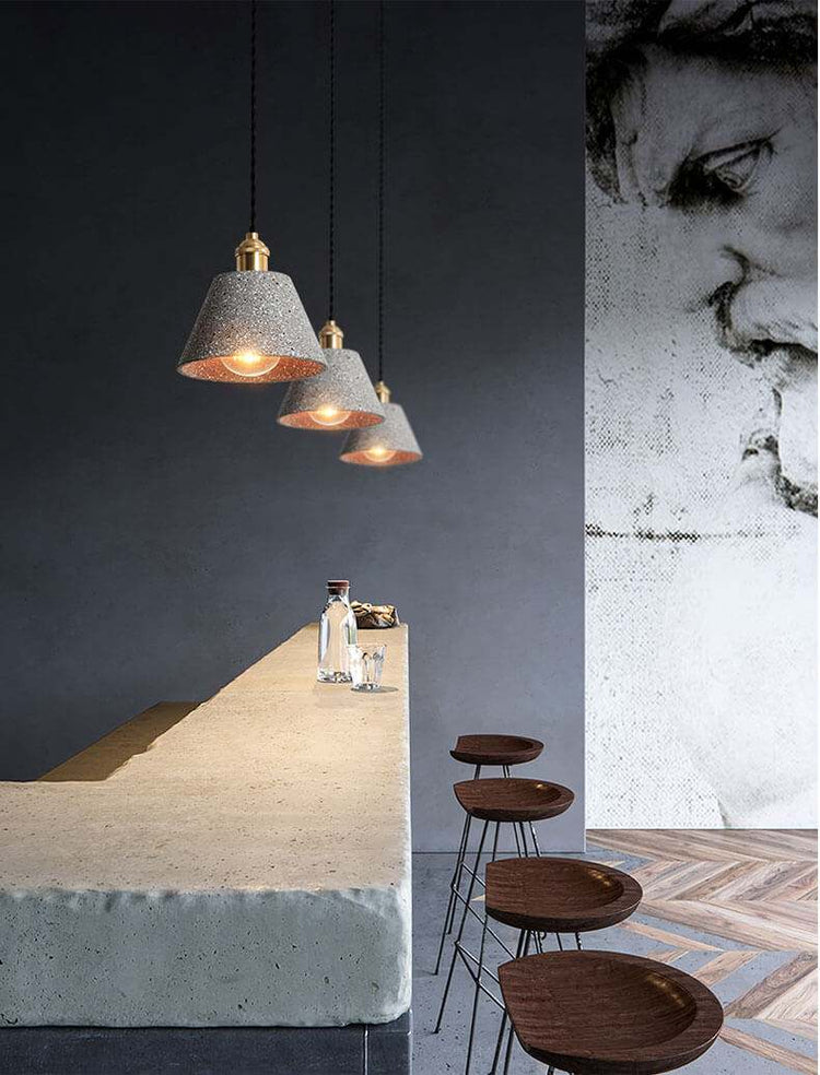 Cement Pendant Lamp - Loft Industrial Style LED Hanging Light Fixture ...