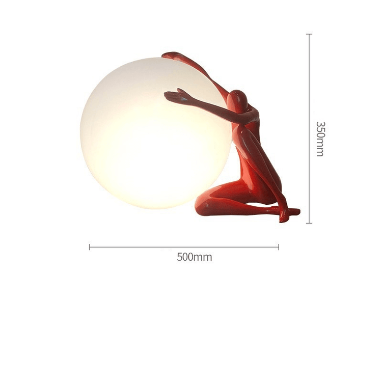 Human Sculpture Lamp - LED Globe Light Resin Art Desk Lamp ...