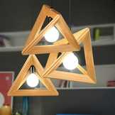 Solid Wooden Light Fixture - Triangle Wooden Lamp for a Cozy & Rustic ...